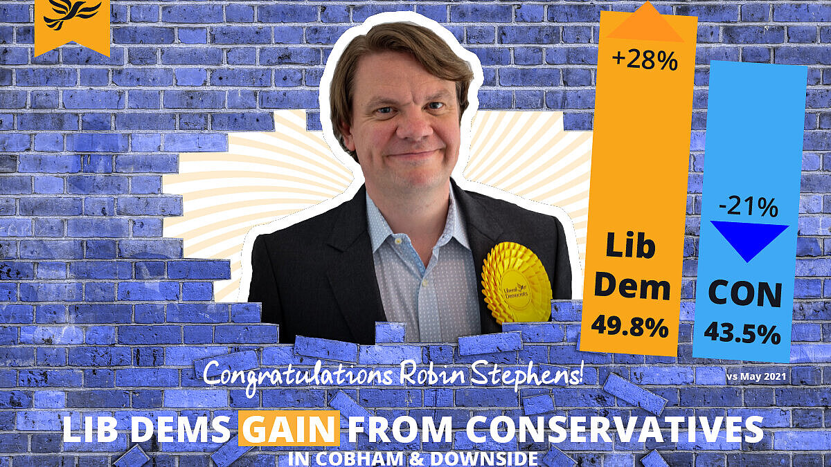 Lib Dem Robin Stephens gains seat from the Conservatives! - Elmbridge ...