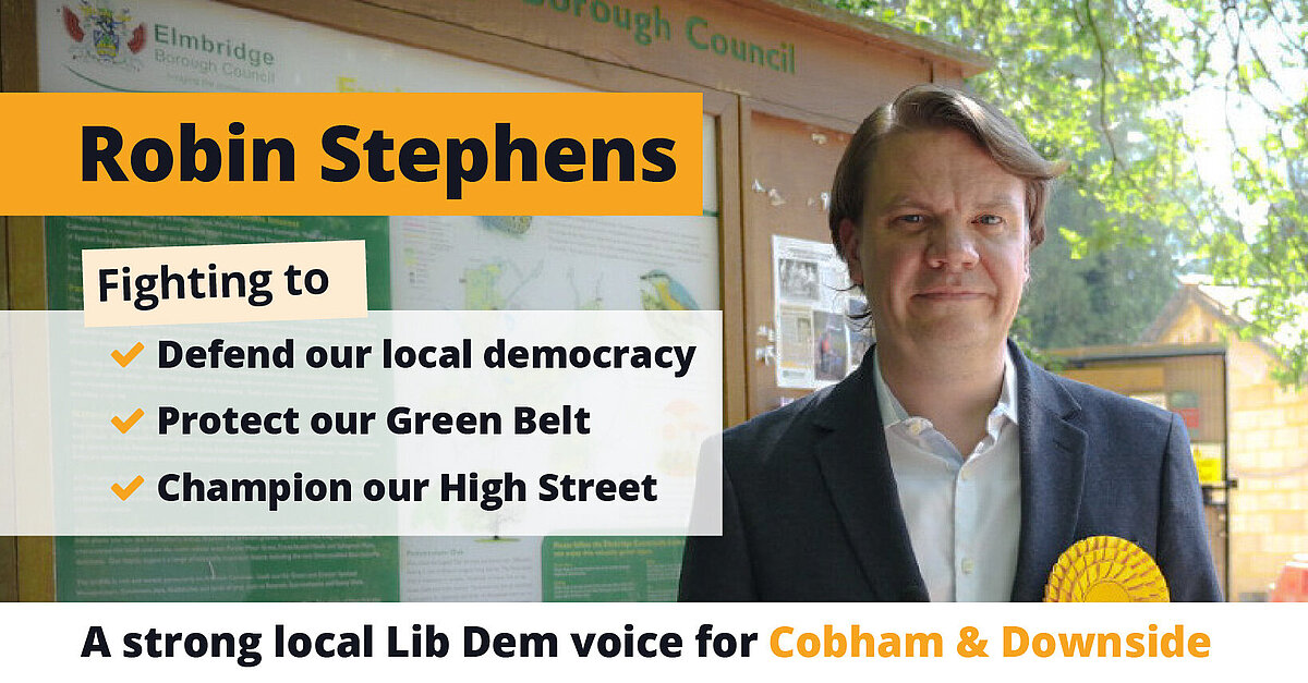Lib Dems select Robin Stephens to contest Cobham & Downside - Elmbridge ...