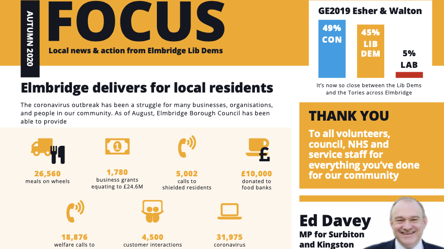 Lib Dems' Autumn '20 Focus - Elmbridge Liberal Democrats